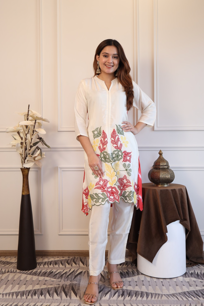 Namya Muslin Embroidered Coord Set | The Jaipur Studio